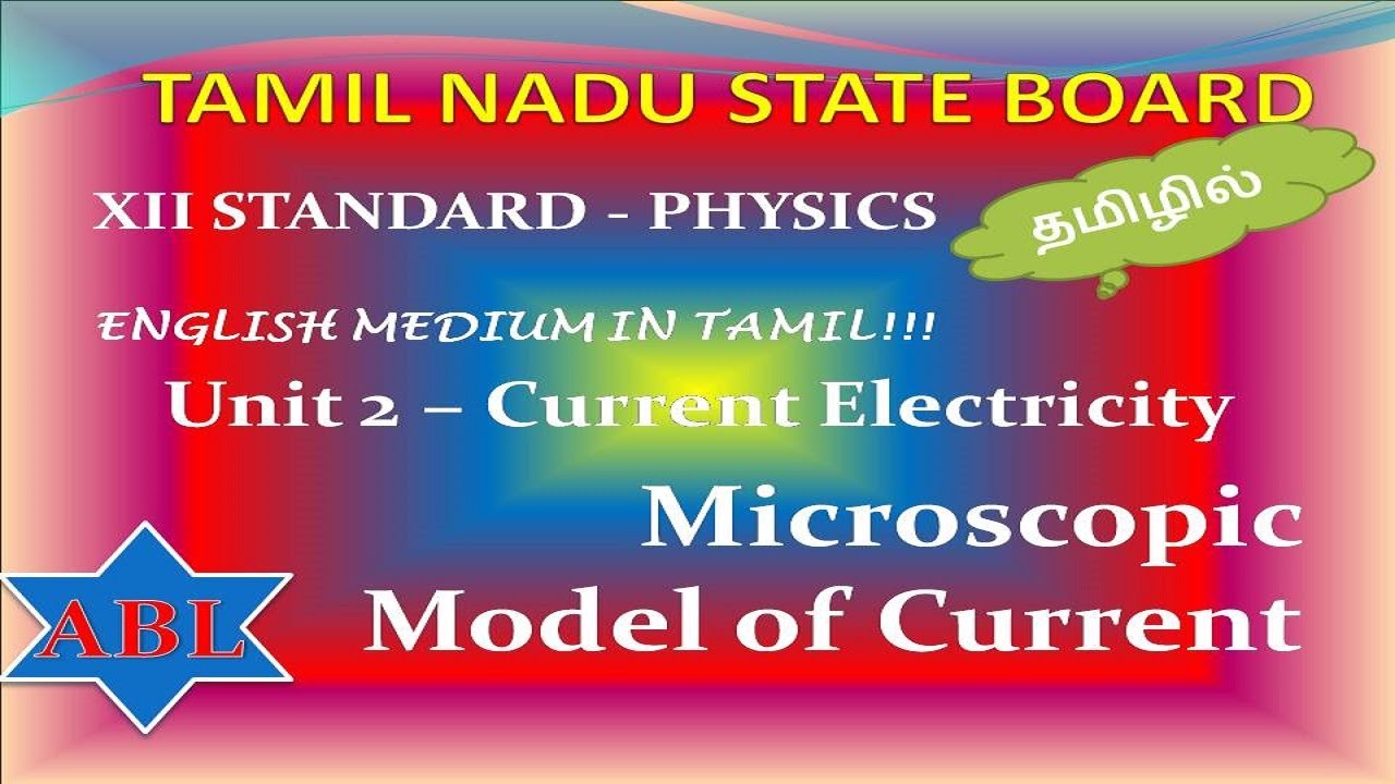 XII Physics Unit II - Current Electricity - Microscopic Model of ...