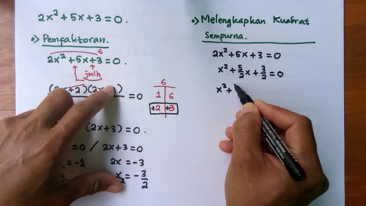 Mudah Dipahami 3 CARA MENENTUKAN AKAR PERSAMAAN KUADRAT YouTube
