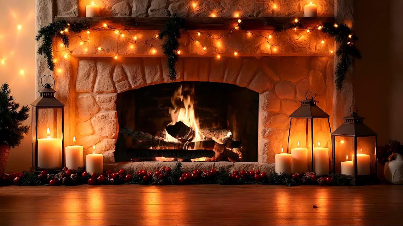 Relaxing Fireplace Sounds in a Cozy Winter Cabin | fireplace 4k cozy ...