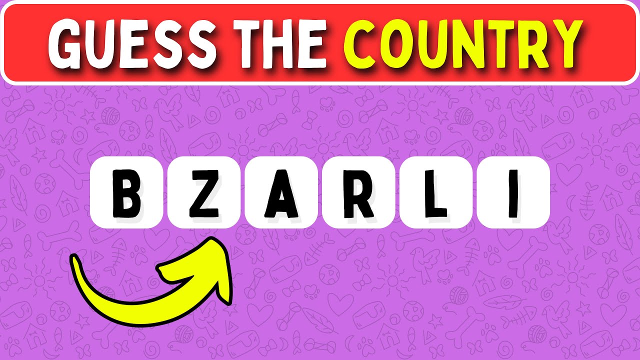 Guess the Country: Word Scramble Quiz Challenge for Kids and Families ...