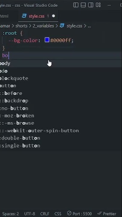 Use Variables in CSS #shorts #css #html - YouTube