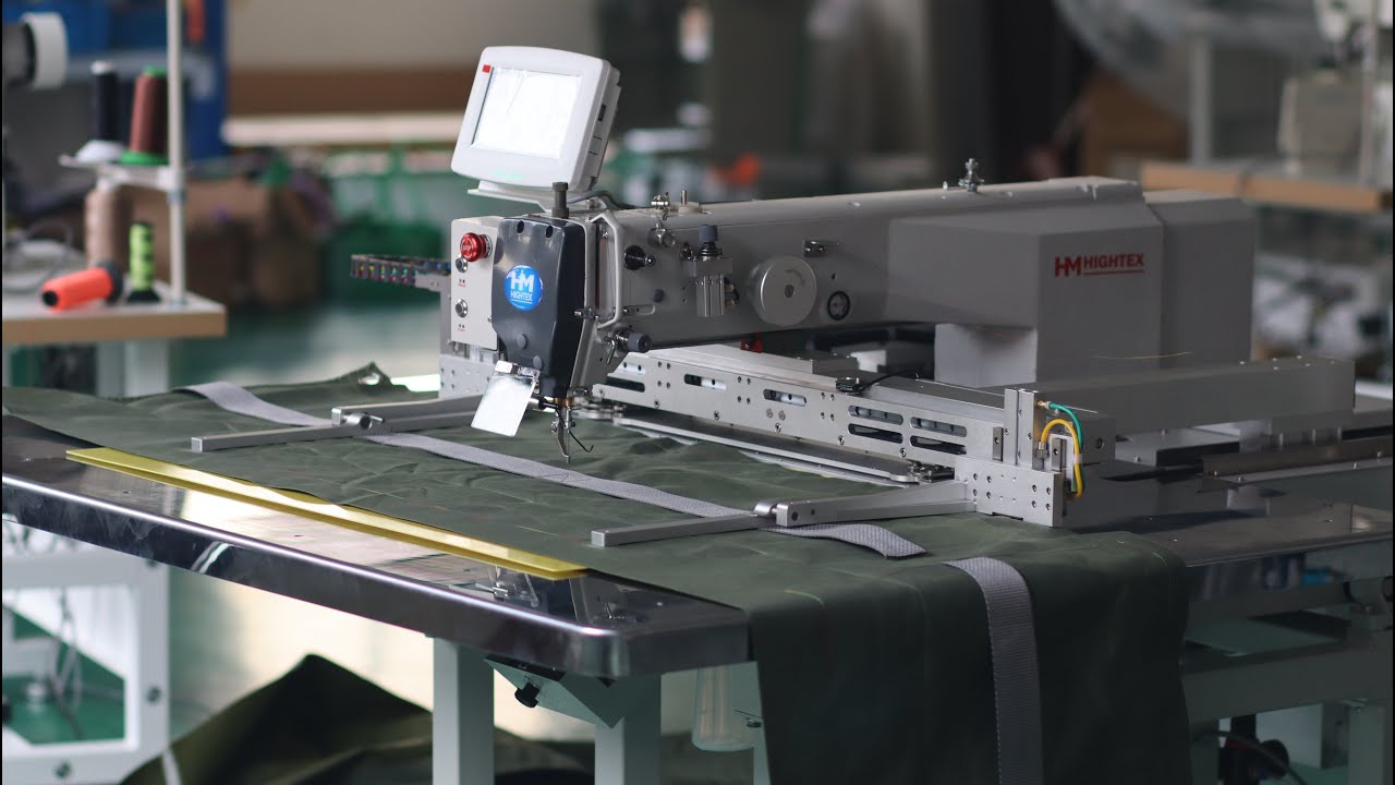 Large area programmable automatic parachute sewing machine - YouTube