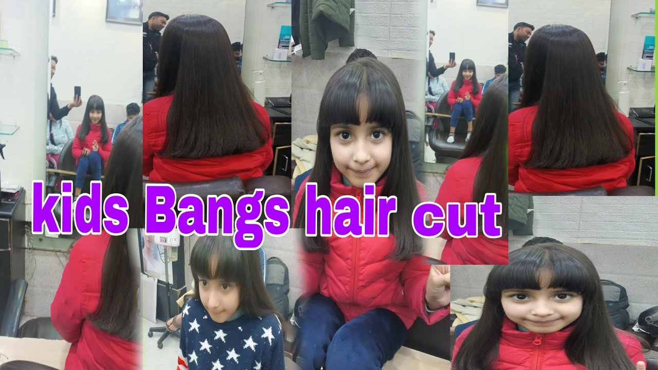 Baby girl hair cutting ️ | Kids bangs hair cutting | front bangs ...