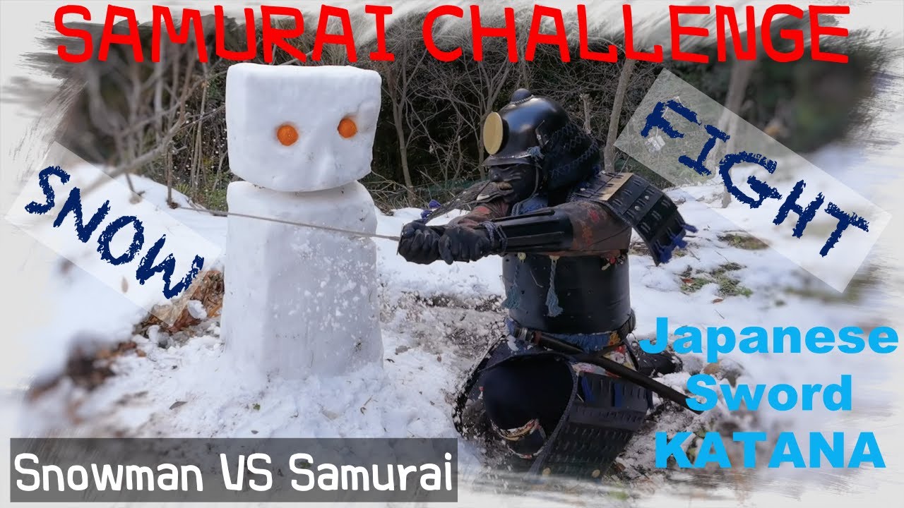 Samurai vs. Snowman: Cutting Through Winter with a Katana!【Samurai ...