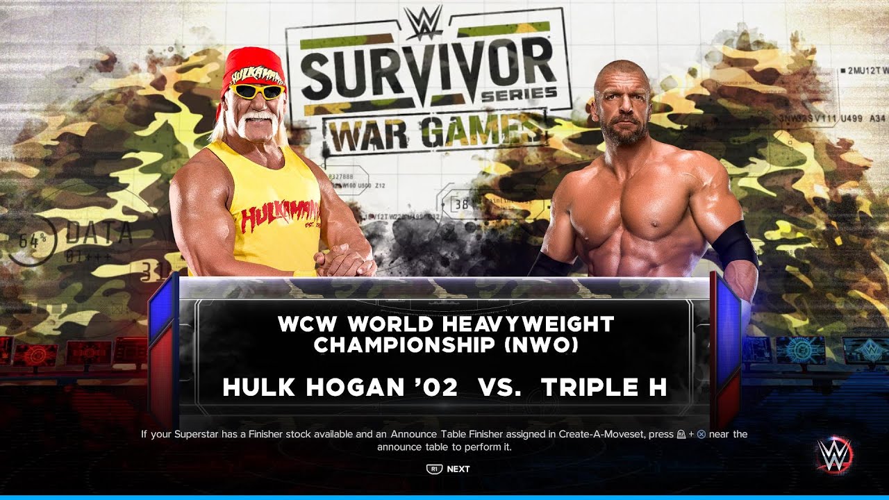 WWE 2K23 TRIPLE H VS HULK HOGAN EXTREME RULES WORLD HEAVYWEIGHT ...