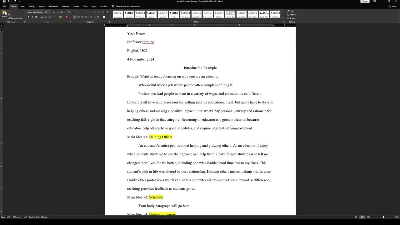 Writing an Introduction - YouTube