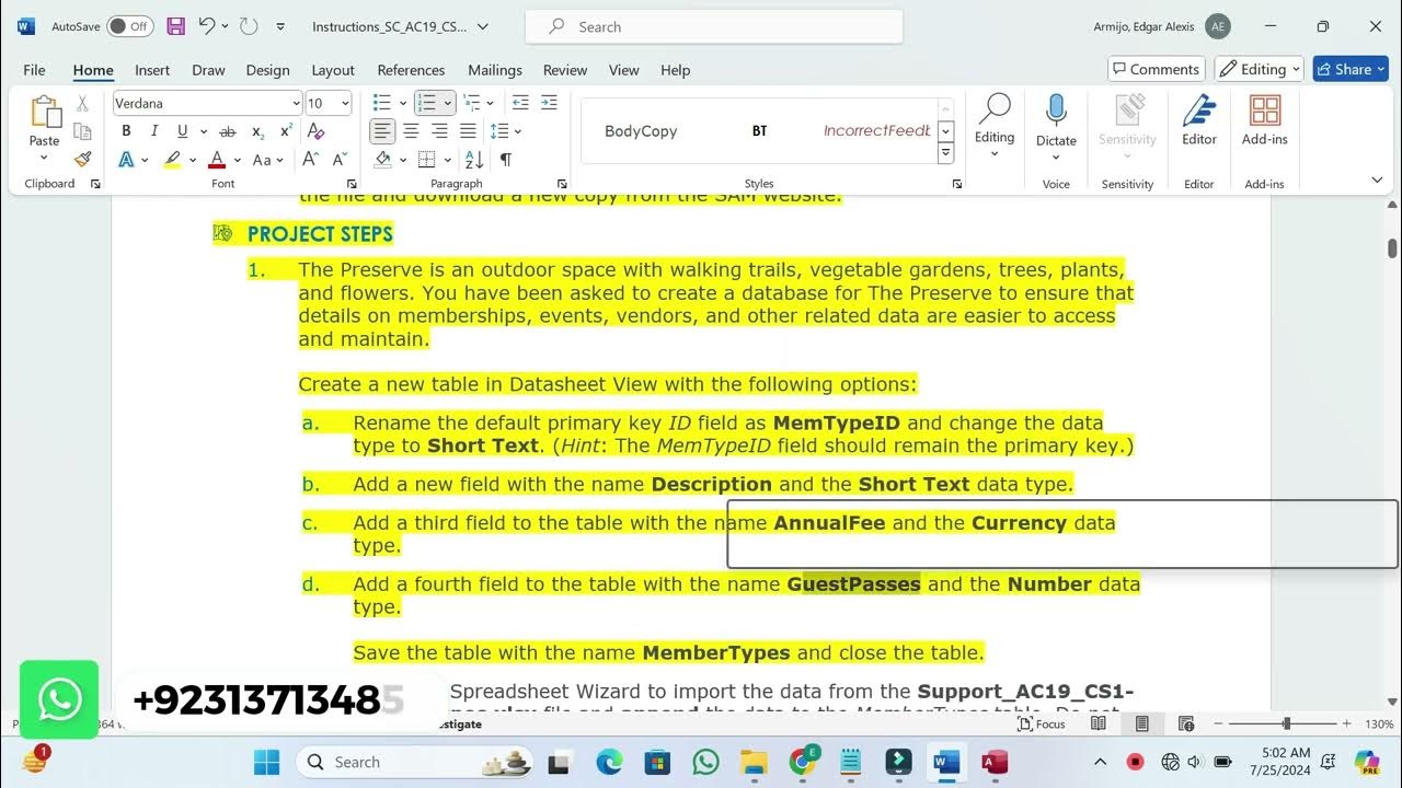 Access Modules 1-3: SAM Capstone Project 1b | Shelly Cashman Access ...
