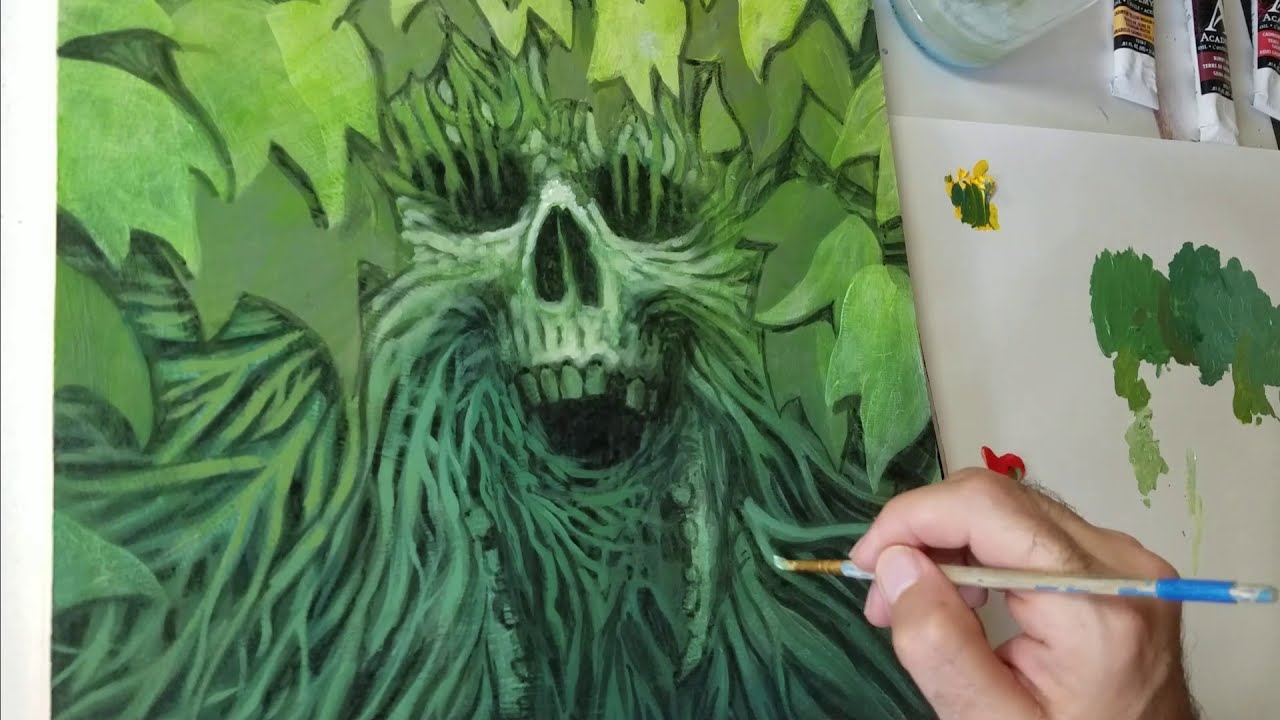 Green Man Painting - YouTube