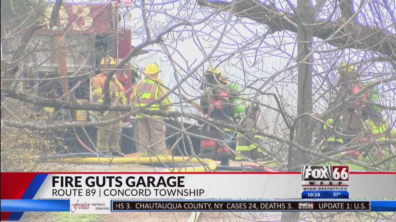 Afternoon fire guts garage near Corry - YouTube