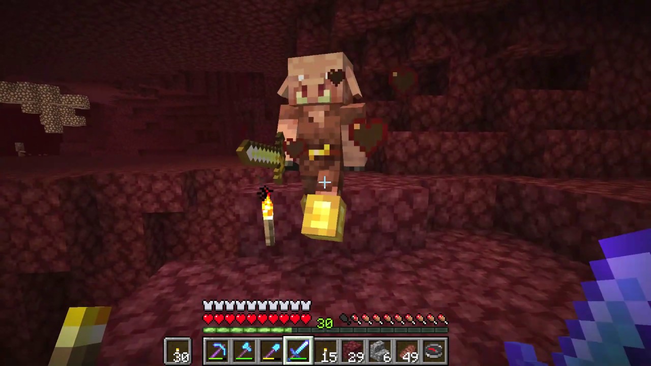 Living Pigmen in the nether - Minecraft - YouTube