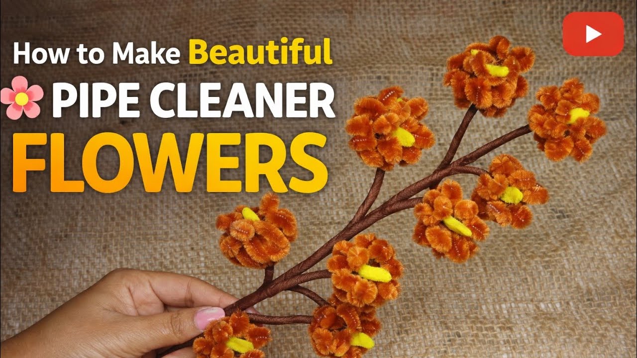 How to Make Pipe Cleaner Flowers 🌼 Easy Marigold Craft for Beginners # ...