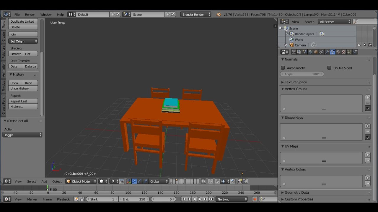 BLENDER ANIMASI 3D (Tutorial Membuat Meja & Kursi) - YouTube
