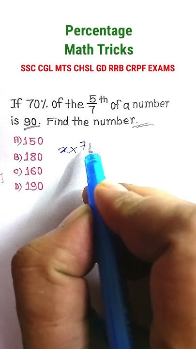 Percentage || Percentage Math Tricks|| SSC CGL MTS CHSL RRB CRPF||#shorts - YouTube
