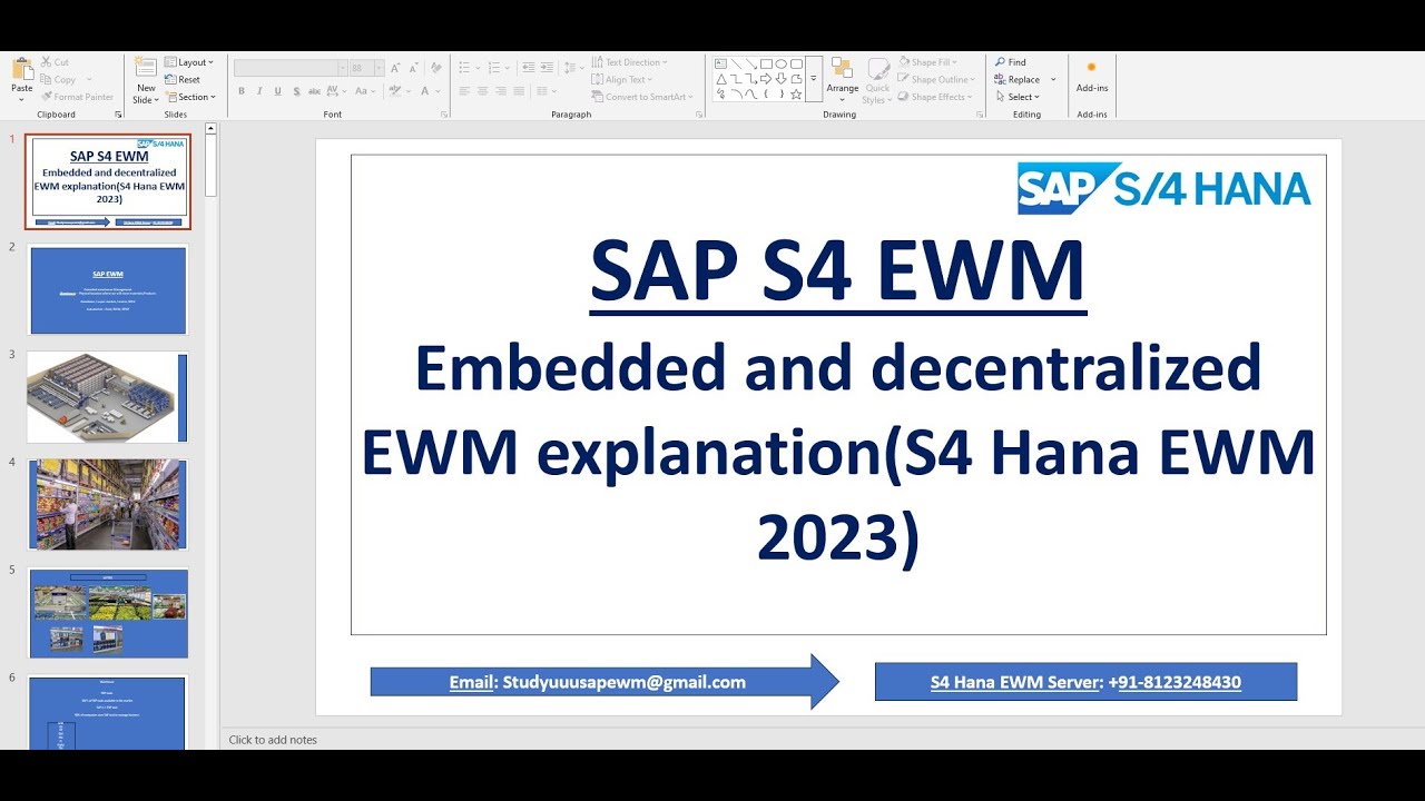 Topic 1- Embedded and decentralized EWM explanation(S4 Hana EWM 2023) - YouTube