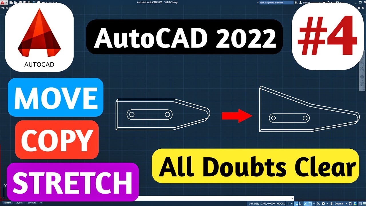 4 AutoCAD How To Stretch Multiple Objects How To Move And How To 4 AutoCAD How To Stretch Multiple Objects How To Move And How To