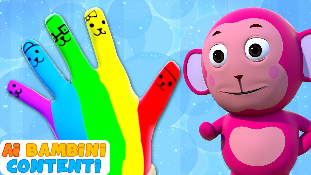 🌈Canzone per bambini con dita colorate🎨 | Impara i colori divertendoti ...