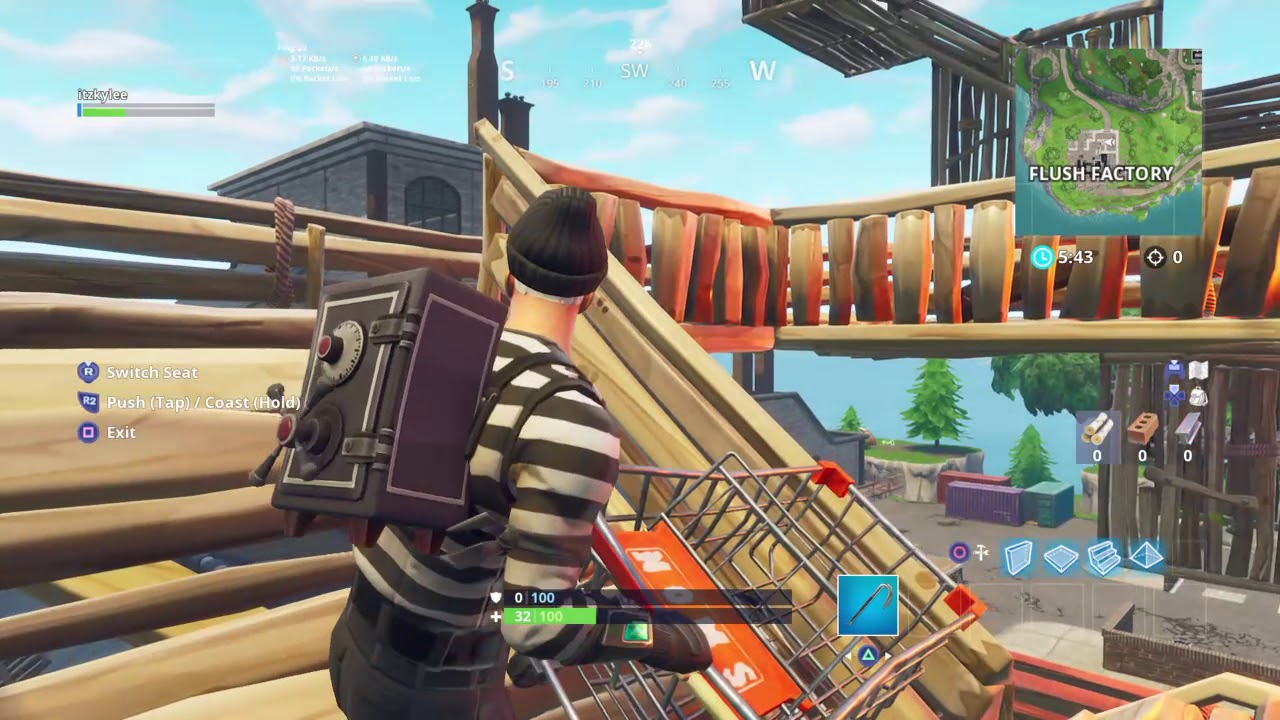 Fortnite shopping cart/trolley track - YouTube
