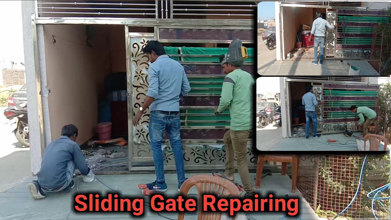 How To Repair Sliding Door # Sliding Gate kese Repair kare # Steel ...