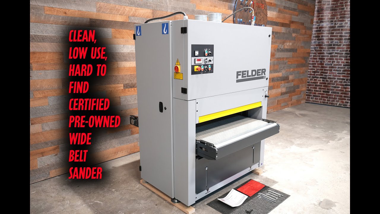 FPPOV - 2019 Felder Model FW 1102C 43" (2-Head) Wide Belt Sander - YouTube
