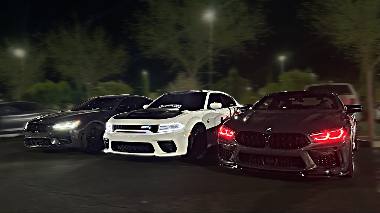 BMW M8 + M5 Terrorizing LA Streets with Hellcat Redeye - YouTube