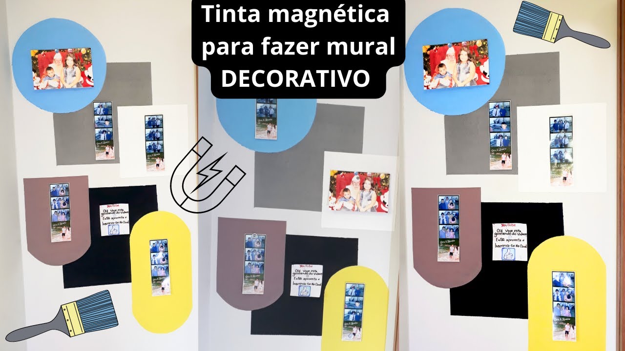 TINTA MAGNÉTICA PARA FAZER MURAL DECORATIVO - Ink for magnetc wall # ...