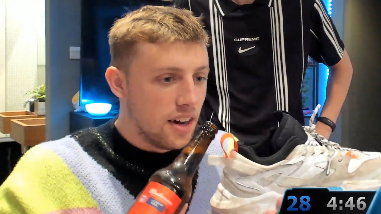 W2S drinks out of shoe live on stream - YouTube