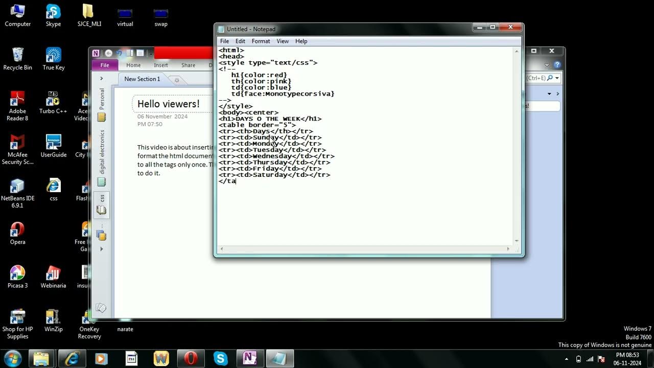 html program to create web page using cascading style sheets - YouTube