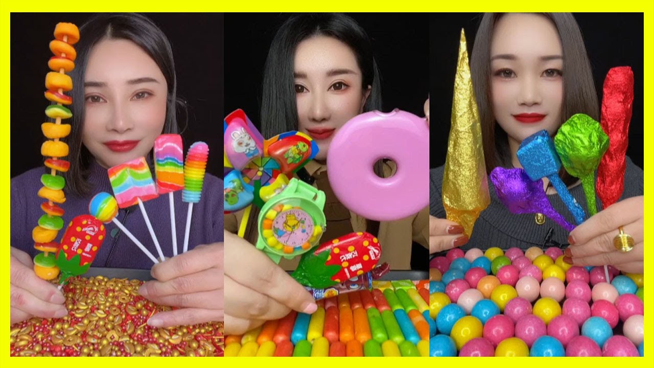 ASMR MUKBANG | Satisfying Amazing Water, Sweet Candy Snacks p6 🍭🍫🍬# ...