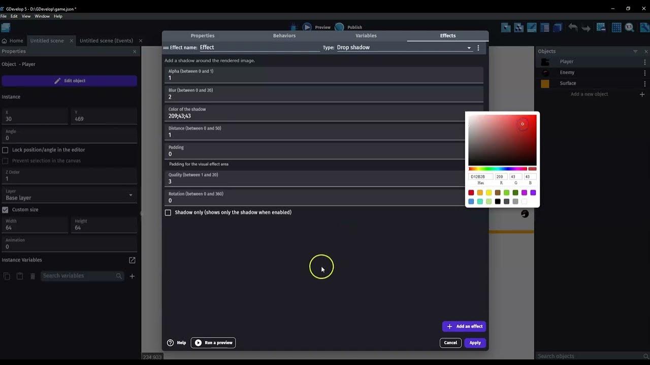 Adding Effects in GDevelop5 | GDevelop 5 Experience - YouTube