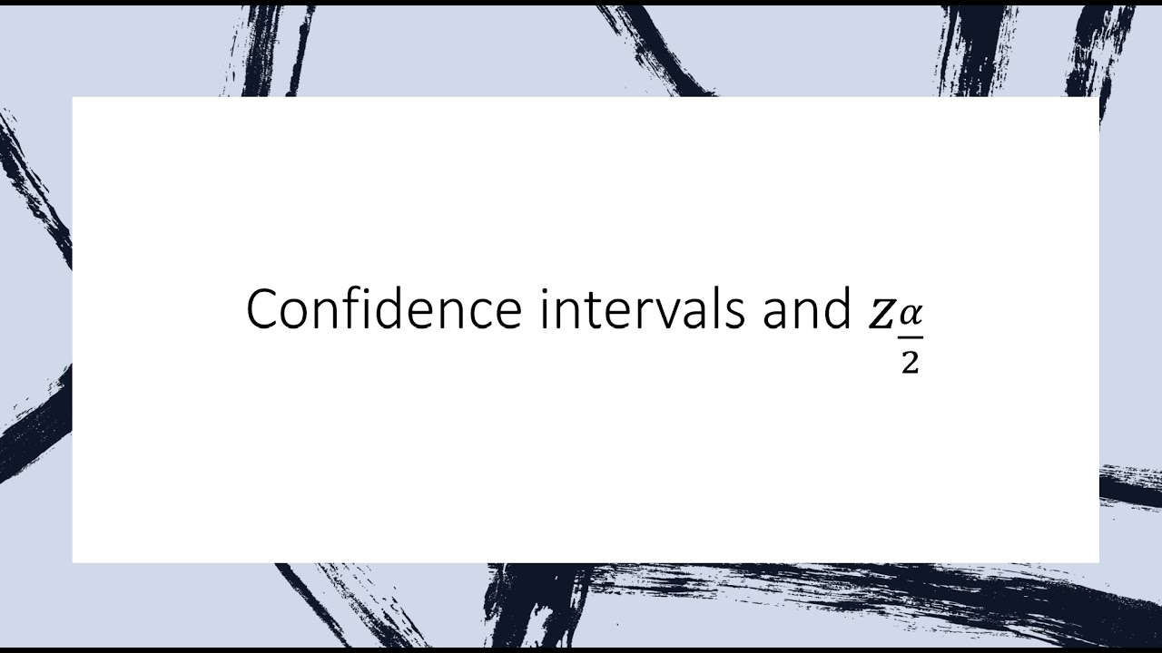 Confidence Intervals and z alpha over 2 - YouTube