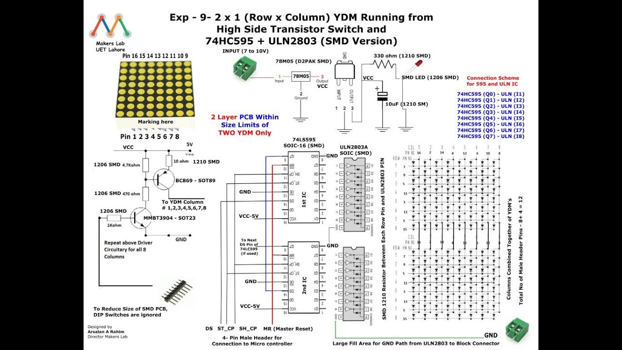 EEW 2020-ODL Lab#10 - 2x1(RxC) YDM Running from High Side Transistor ...