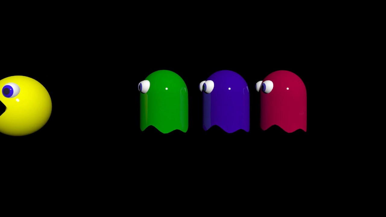 Pacman on the labirint with color enemy - YouTube