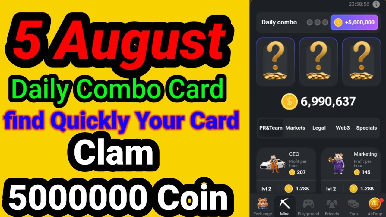 Hamster Kombat Daily Combo 5 August | Daily Combo Hamster Kombat 5 ...