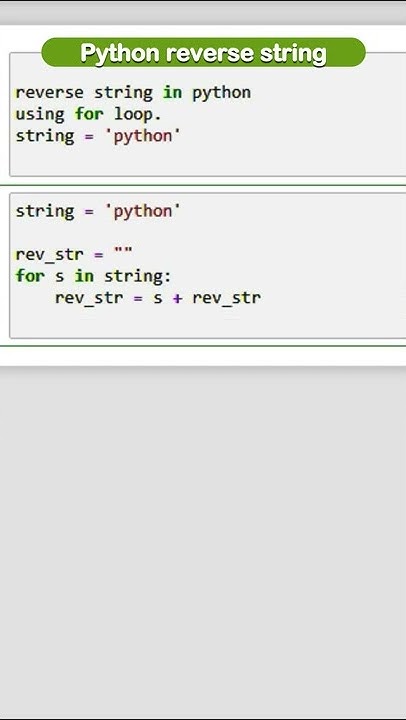 Python String Reverse String Using For Loop Ways Of Reverse String Python Shorts Shorts