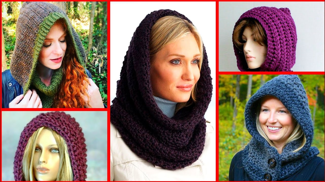 Free Crochet pattern for Hooded cowls - YouTube