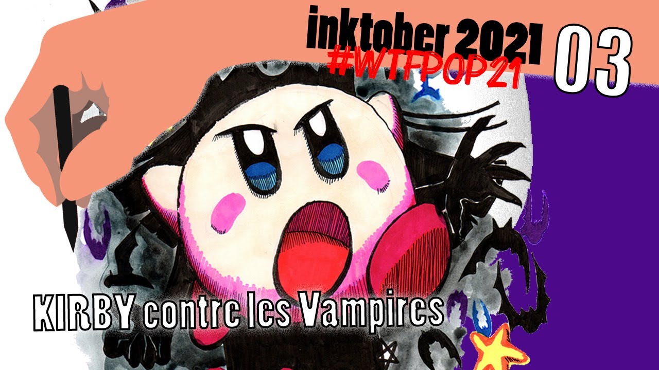 Un dessin par jour - Inktober - 03 KIRBY contre les Vampires - # ...