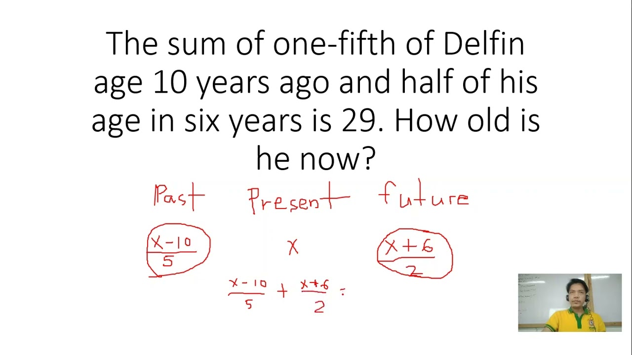 Algebra age problem tagalog tutorial - YouTube