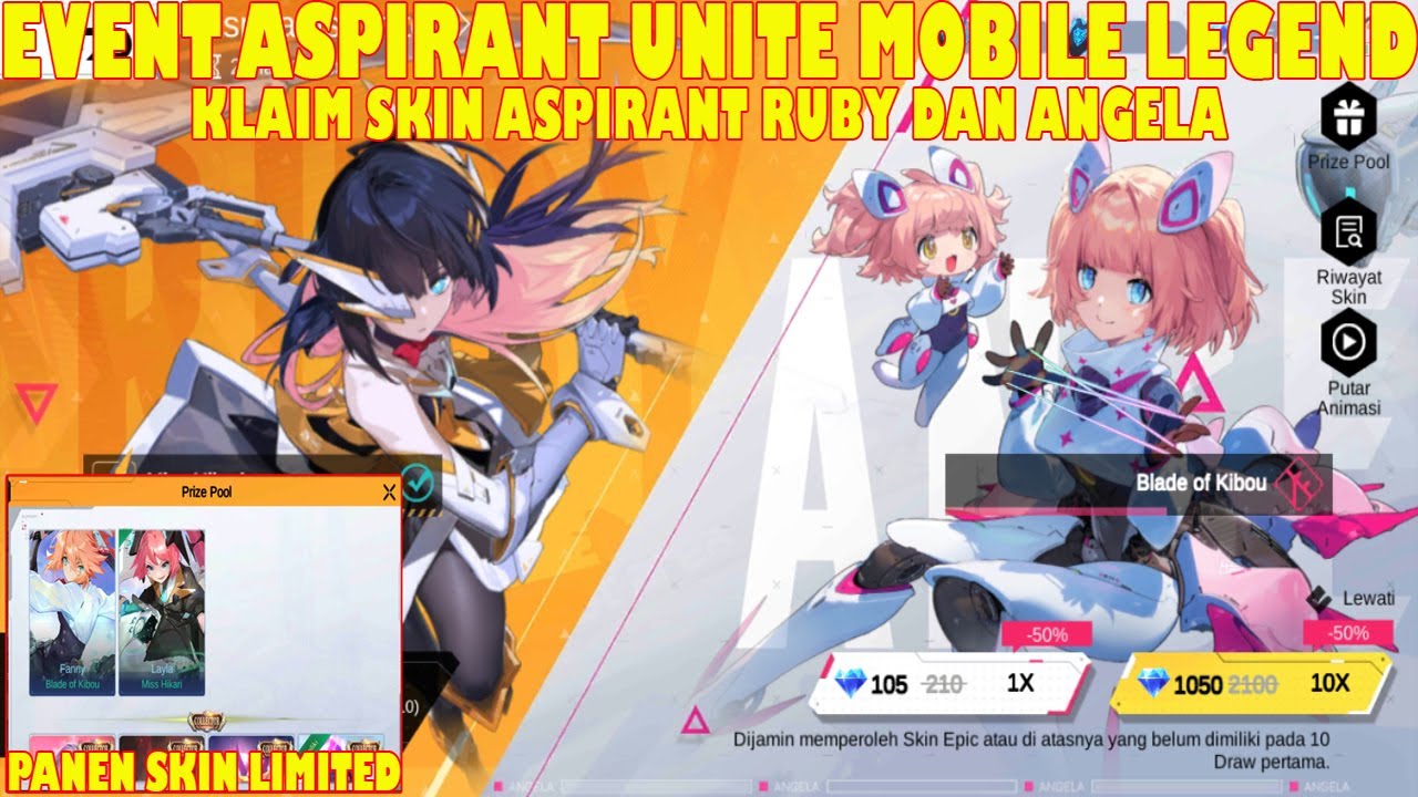 NEW EVENT ASPIRANT UNITE 2022 KLAIM SKIN RUBY MECHA MAIDEN MLBB - YouTube