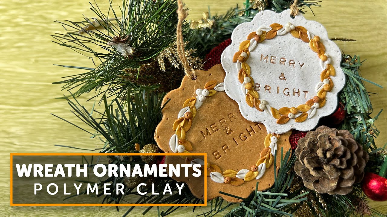 Polymer Clay Tutorial 114: Christmas Wreath Ornament - YouTube