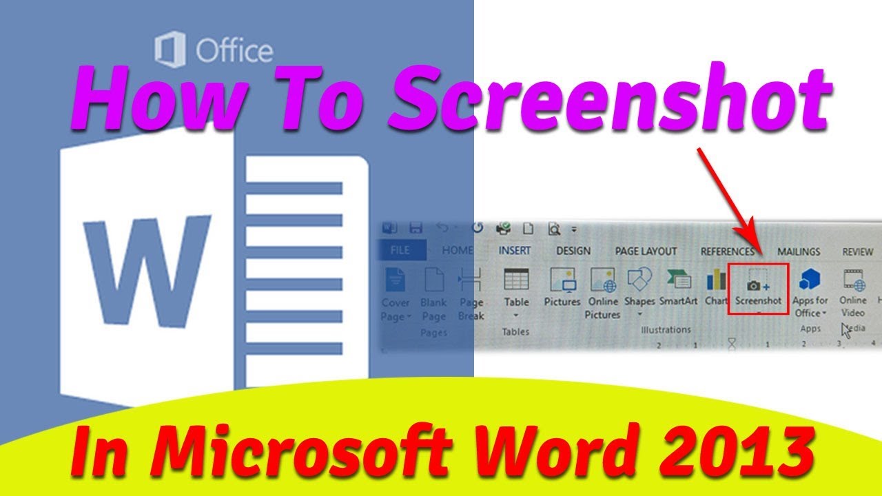 How to Screenshot in Word 2013 - YouTube