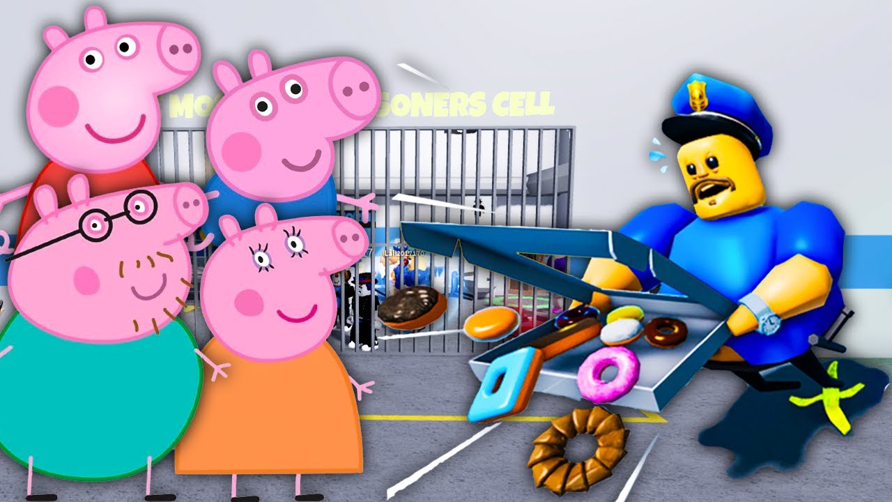 Peppa Pig ESCAPES BARRY'S PRISON RUN OBBY! HUNT EVENT ALL 10 DONUTS ...
