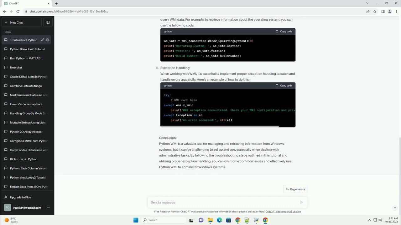 Cannot make Python WMI work even with Admin User - YouTube