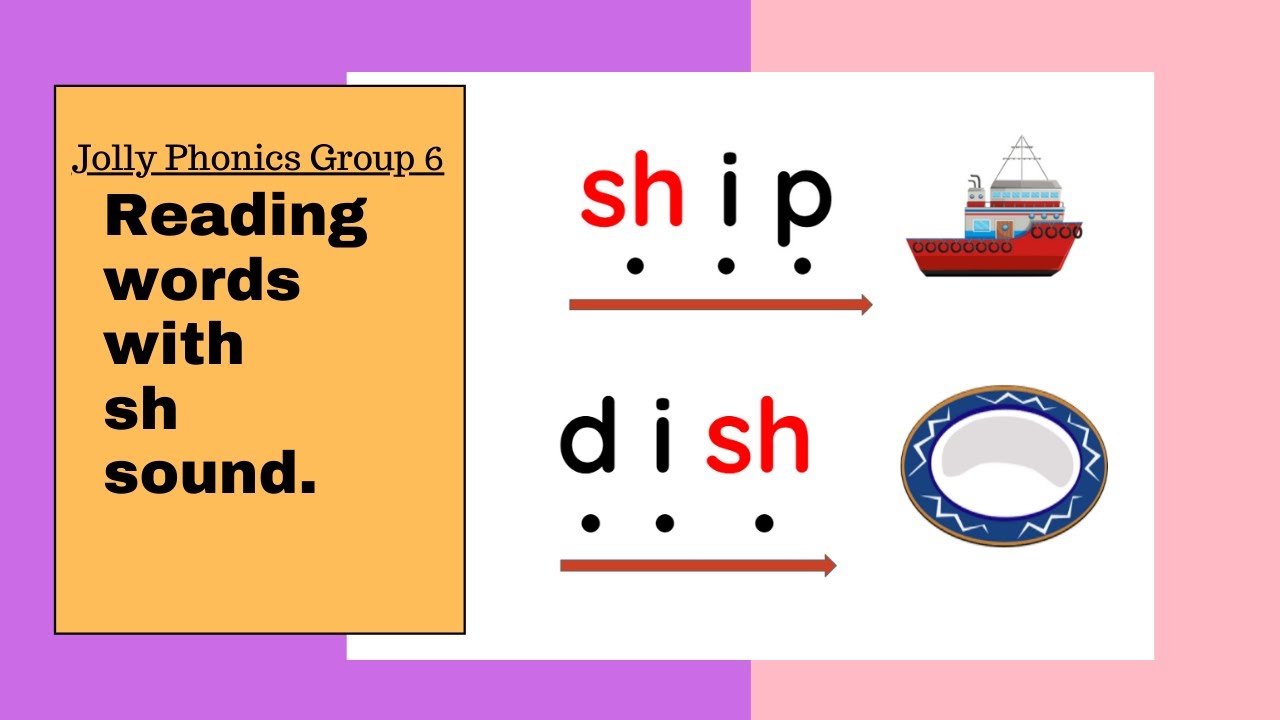 sh|Reading sh words for kids| Jolly Phonics group 6| Dot reading| CVC ...