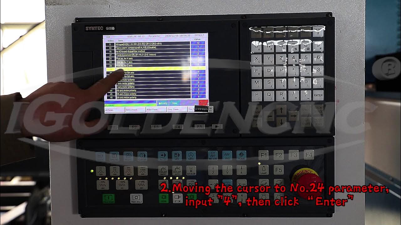 How to switch the swing head and rotation axis in SYNTEC 6MB Control System - YouTube
