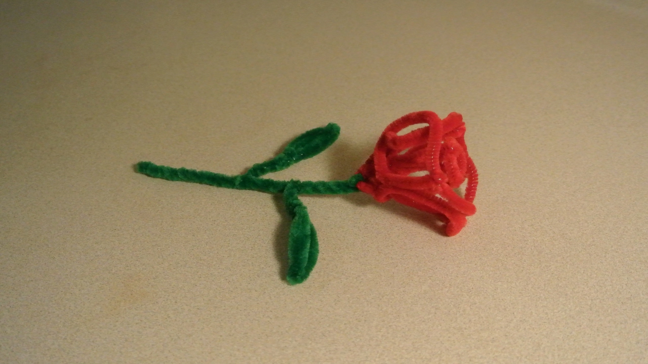 Pipecleaner art tutorial: Rose for your valentine - YouTube