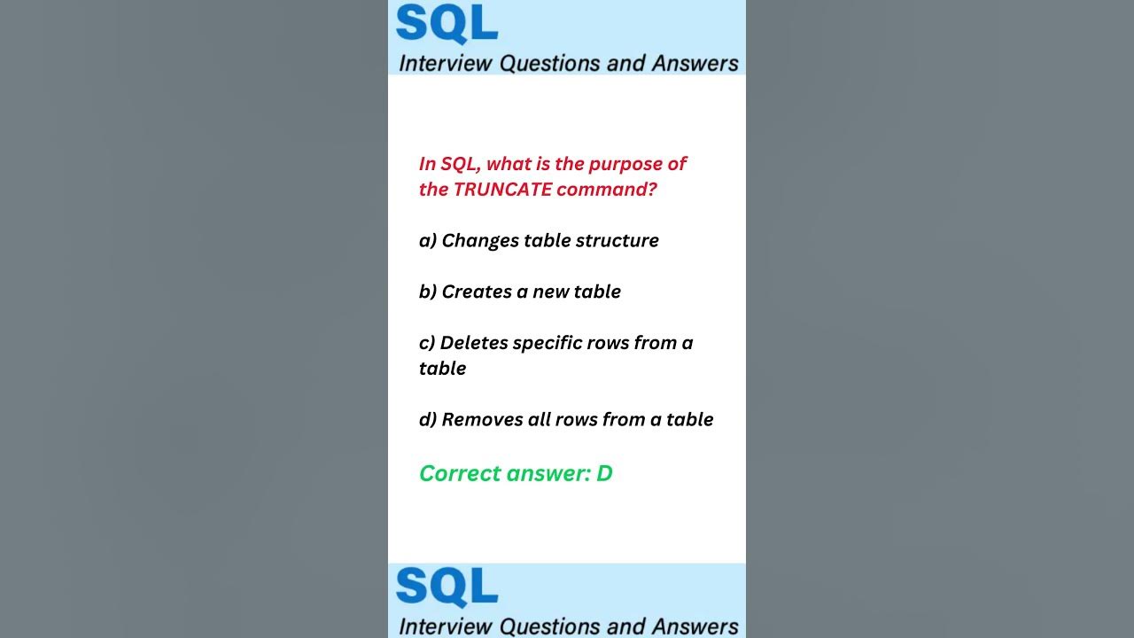 Top 10 SQL Interview Questions and Answers #SQL #SQLQueries #SQLServer #MySQL #NoSQL #SQLSyntax ...