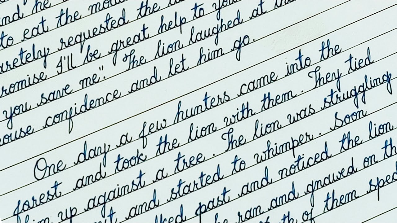 How to write English short story in cursive handwriting! for beginners ...