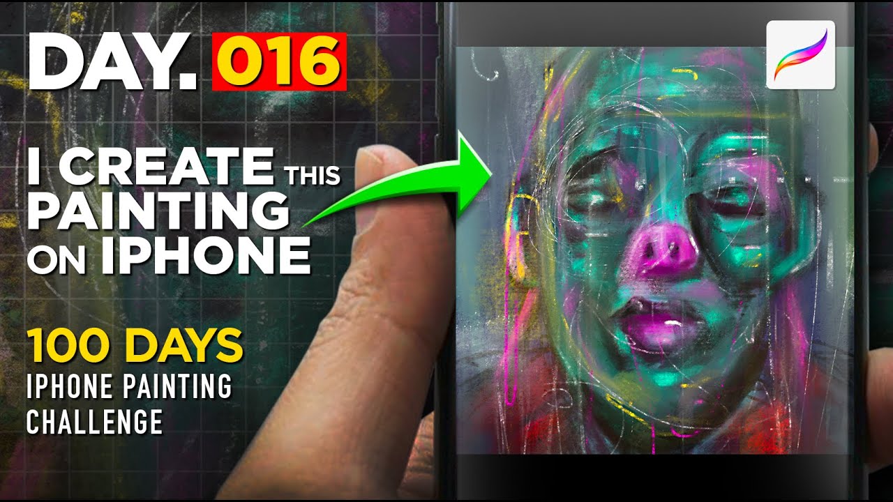 Procreate painting on iPhone | DAY 016 - YouTube
