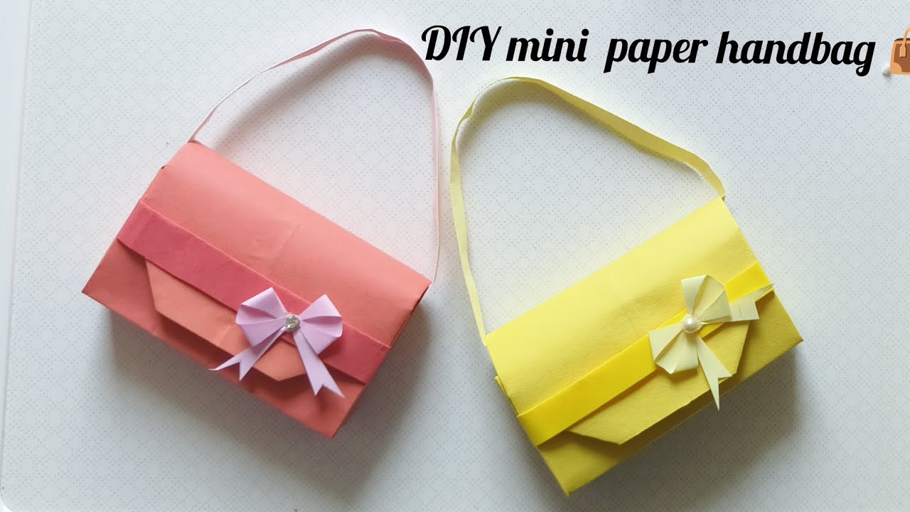 DIY how to make mini paper handbag 👜/origami handbag/how to make cute ...