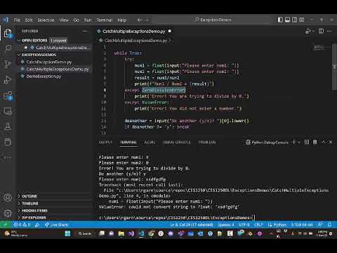 Multiple Exceptions - YouTube
